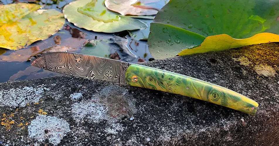 Damascus French pocketknife – Artisanal luxury cutlery